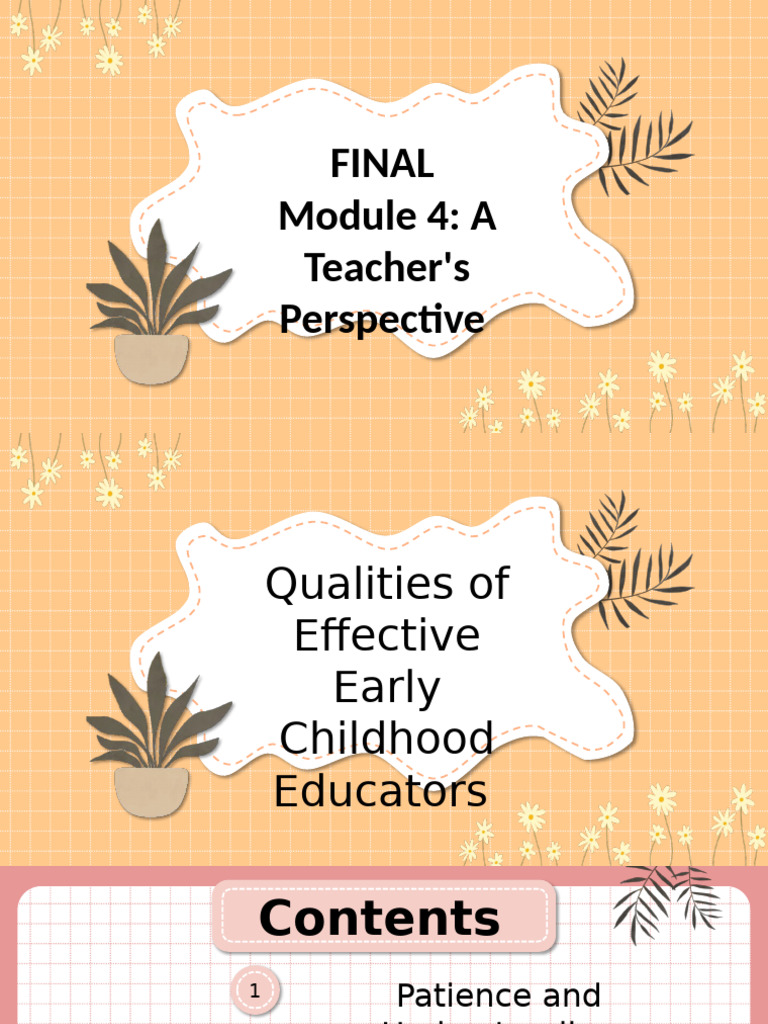 Qualities of Effective Early Childhood Educators | PDF | Self-Improvement