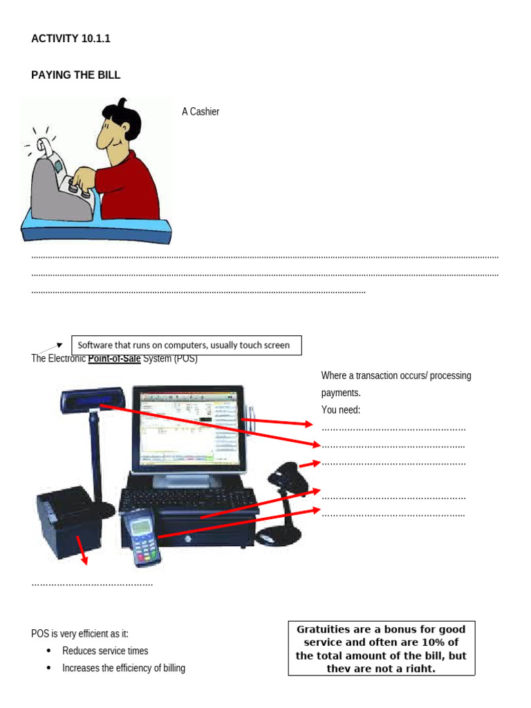 An Activity On Paying The Bill | PDF | Point Of Sale | Money