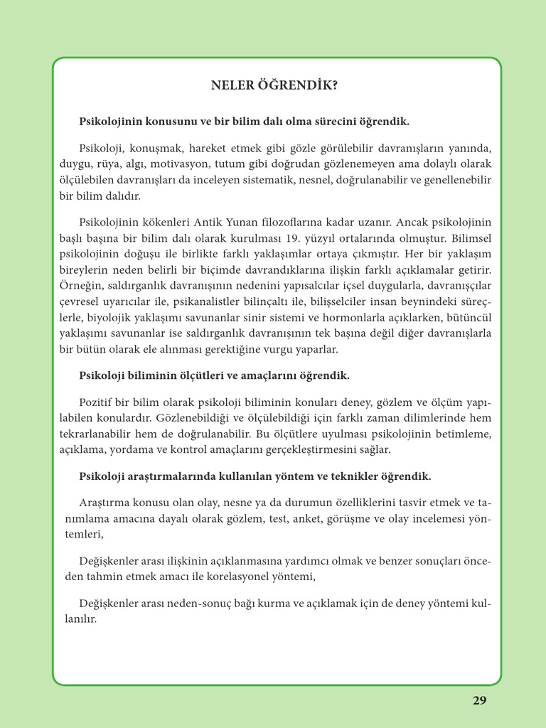 Neler Öğrendik?: Psikolojinin Konusunu Ve Bir Bilim Dalı Olma Sürecini ...