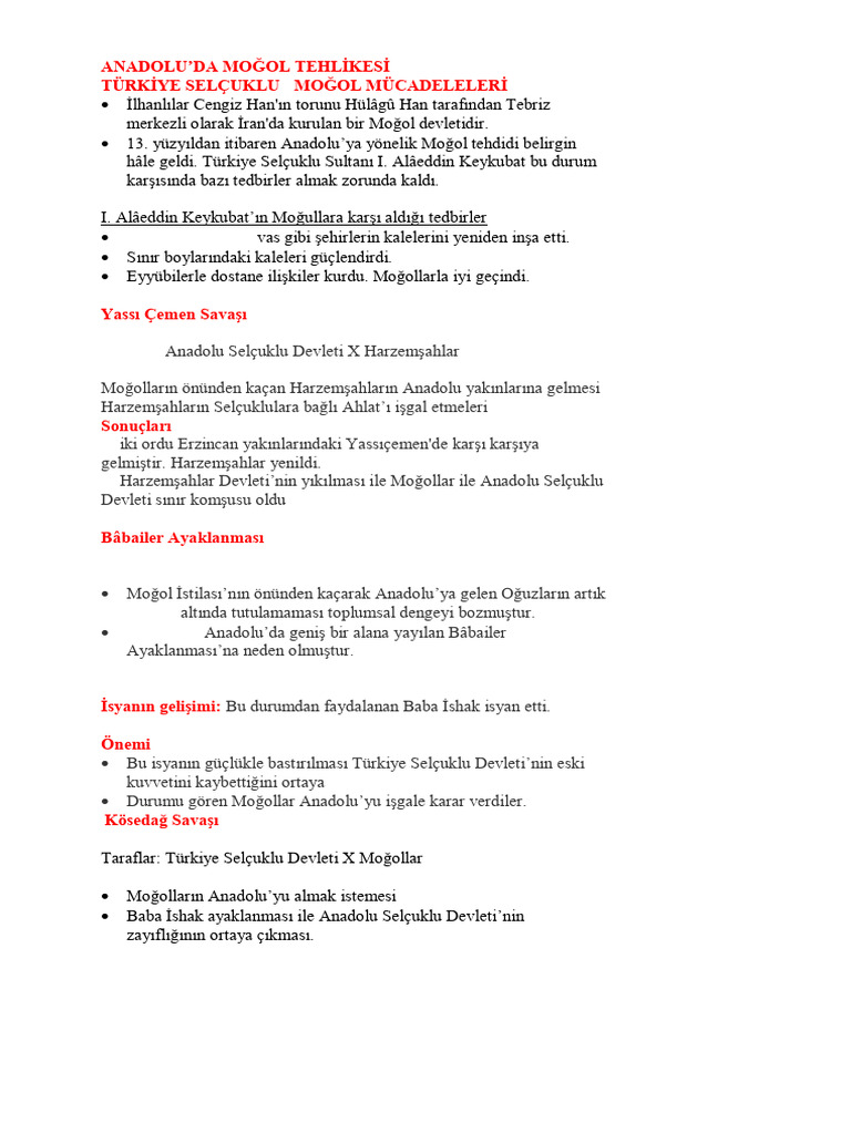 1.üni̇te 10 Sinif Tari̇h Ders Notlari | PDF 1.üni̇te 10 Sinif Tari̇h Ders Notlari | PDF