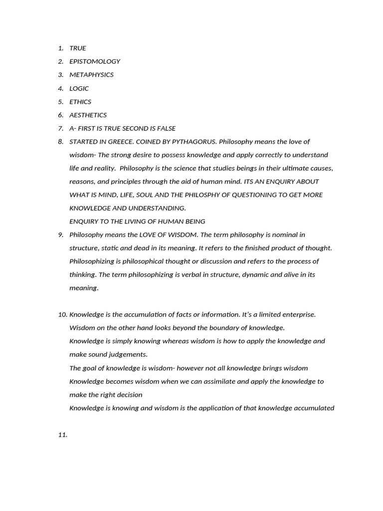 Philosophy Worksheet | PDF | Science & Mathematics
