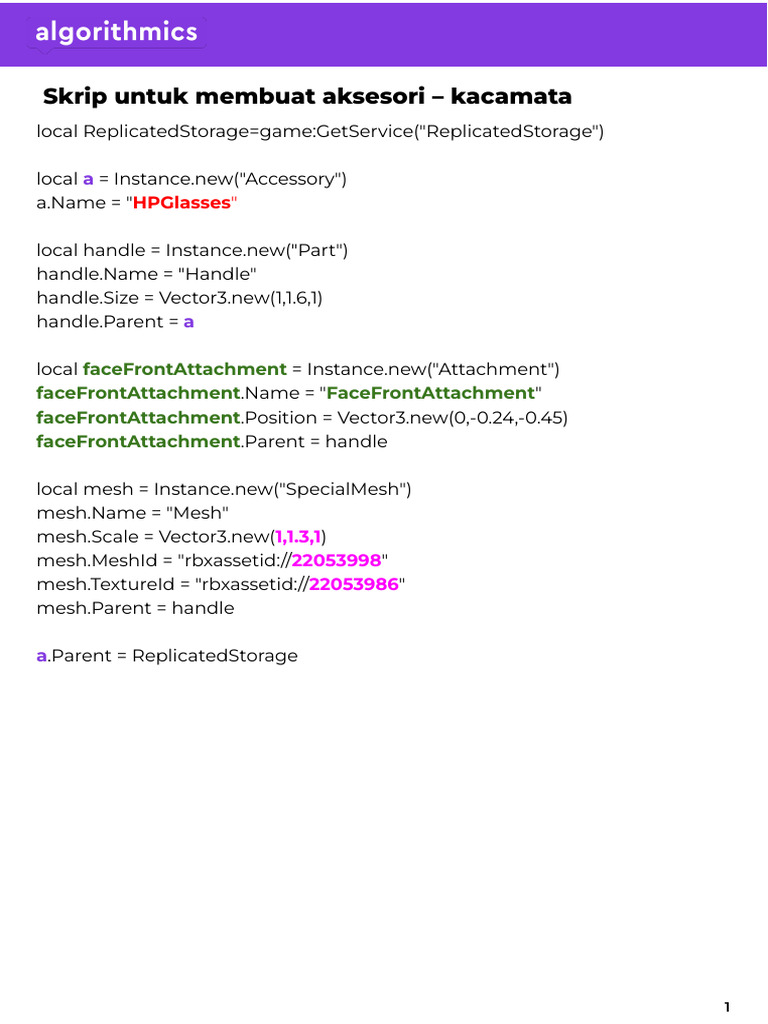 IND A Script To Create An Accessory | PDF