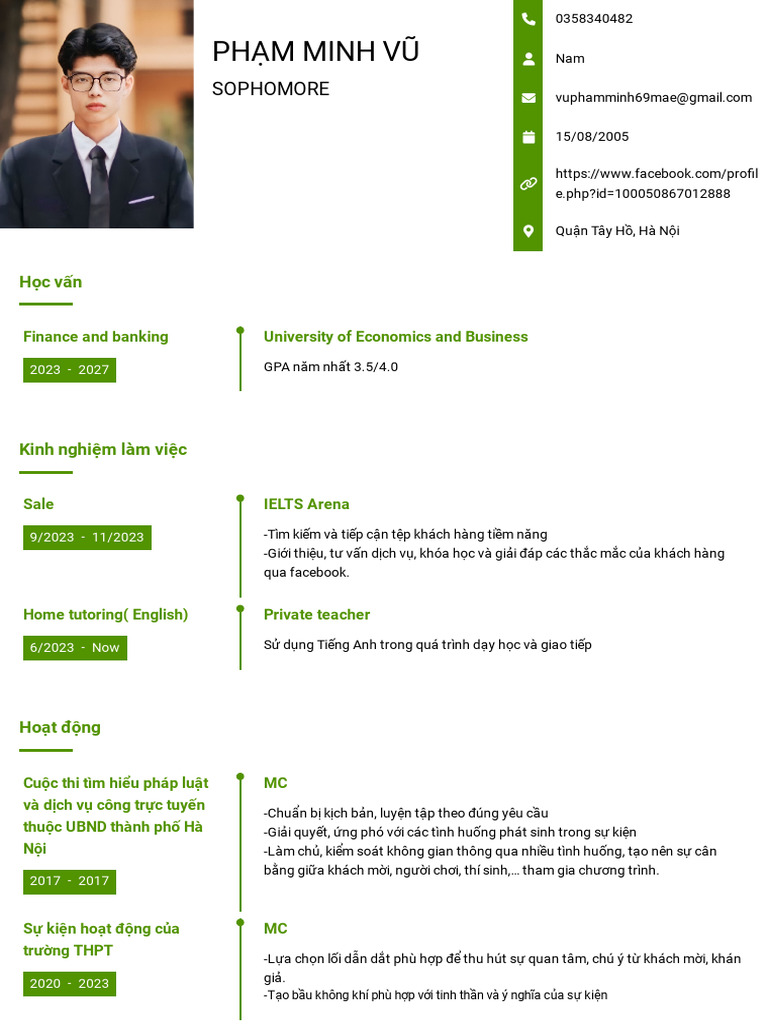 CV PH M Minh Vũ - abv-TopCV - VN | PDF