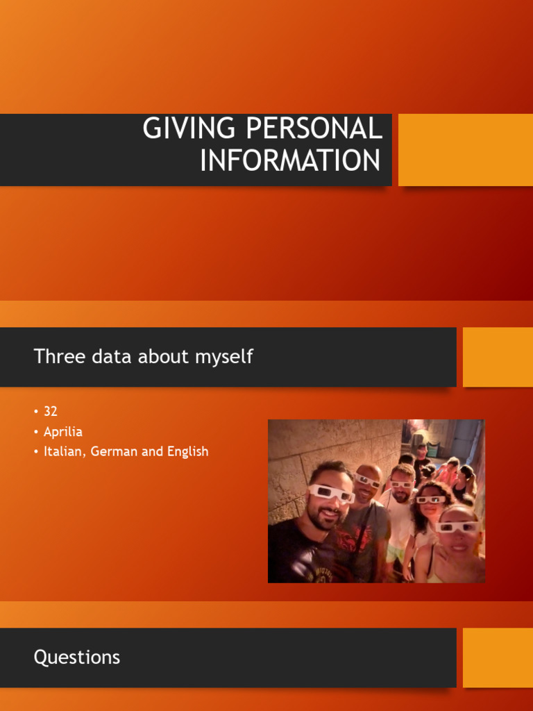 Giving Personal Information | PDF | Hobbies | Leisure