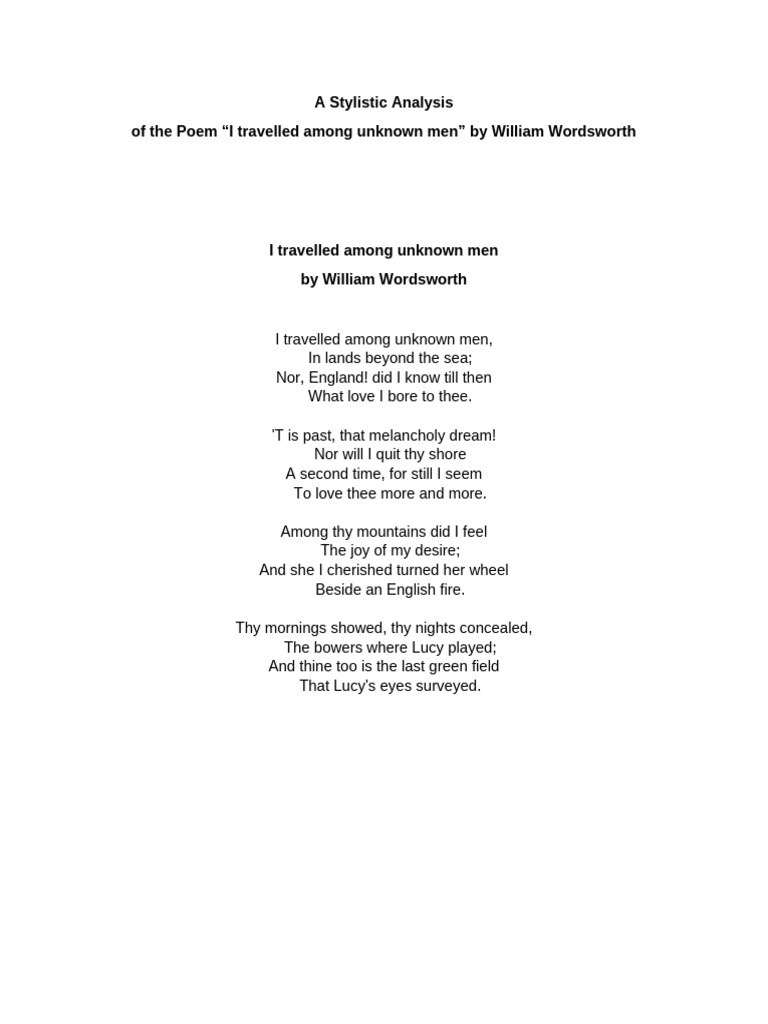 A Stylistic Analysis | PDF | Linguistics | Poetry