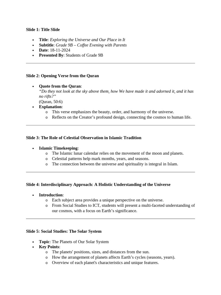 Coffee Evening PPT Script | PDF | Weight | Planets
