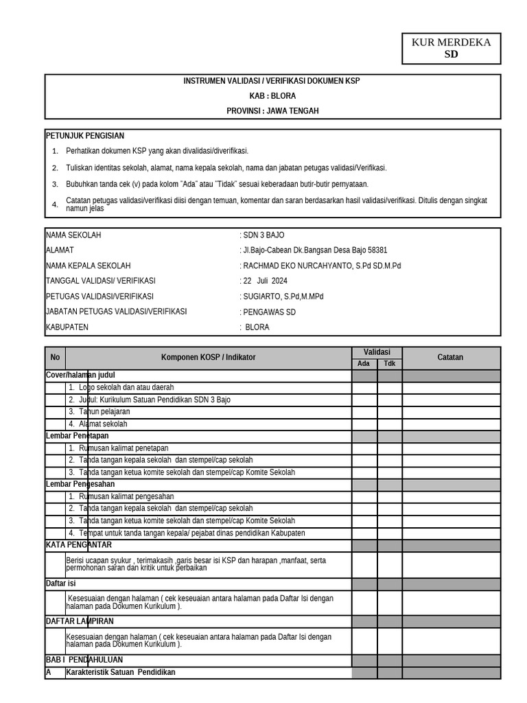 3bajo - Instrumen Verval KSP | PDF