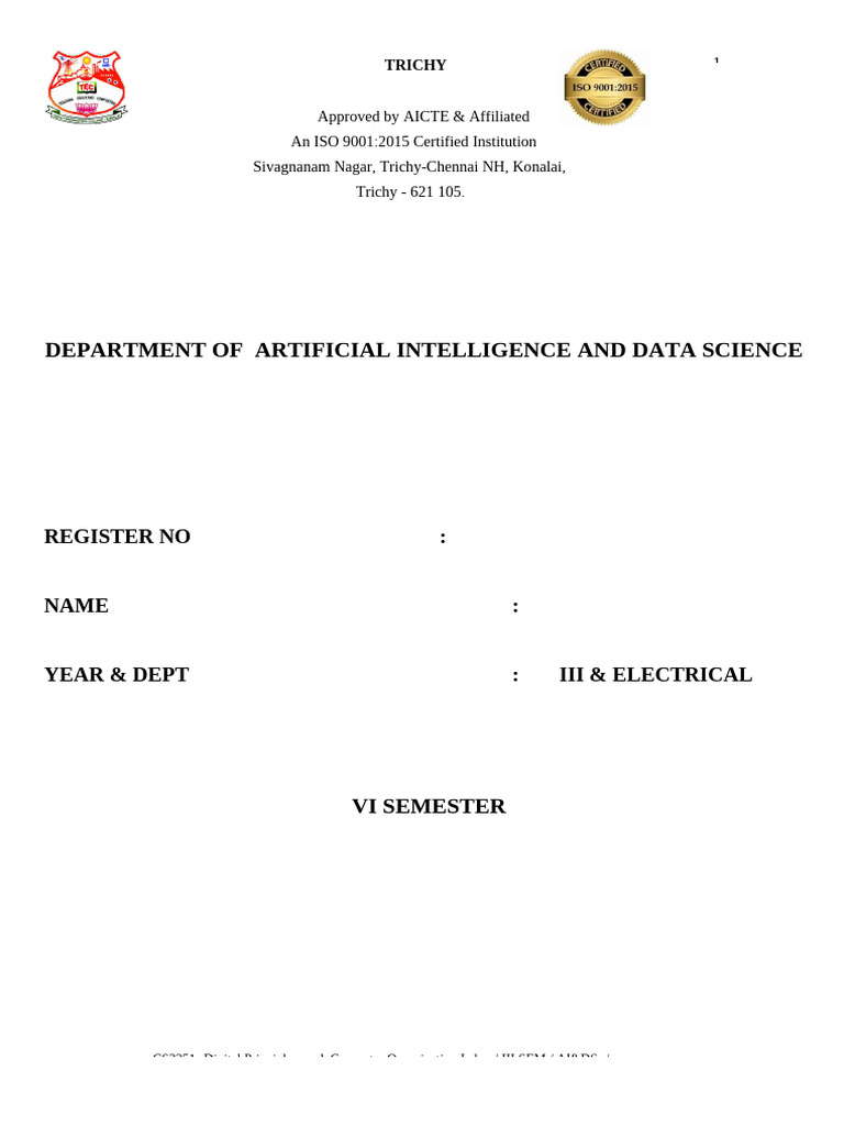 CS 3351- CSE DPCO Lab Record | PDF | Engineering | Artificial Intelligence CS 3351- CSE DPCO Lab Record | PDF | Engineering | Artificial Intelligence
