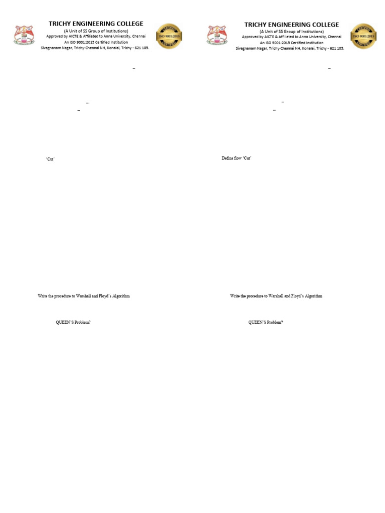 II Year Cat-II Exam (R-21) - Daa | PDF | Algorithms And Data Structures | Applied Mathematics