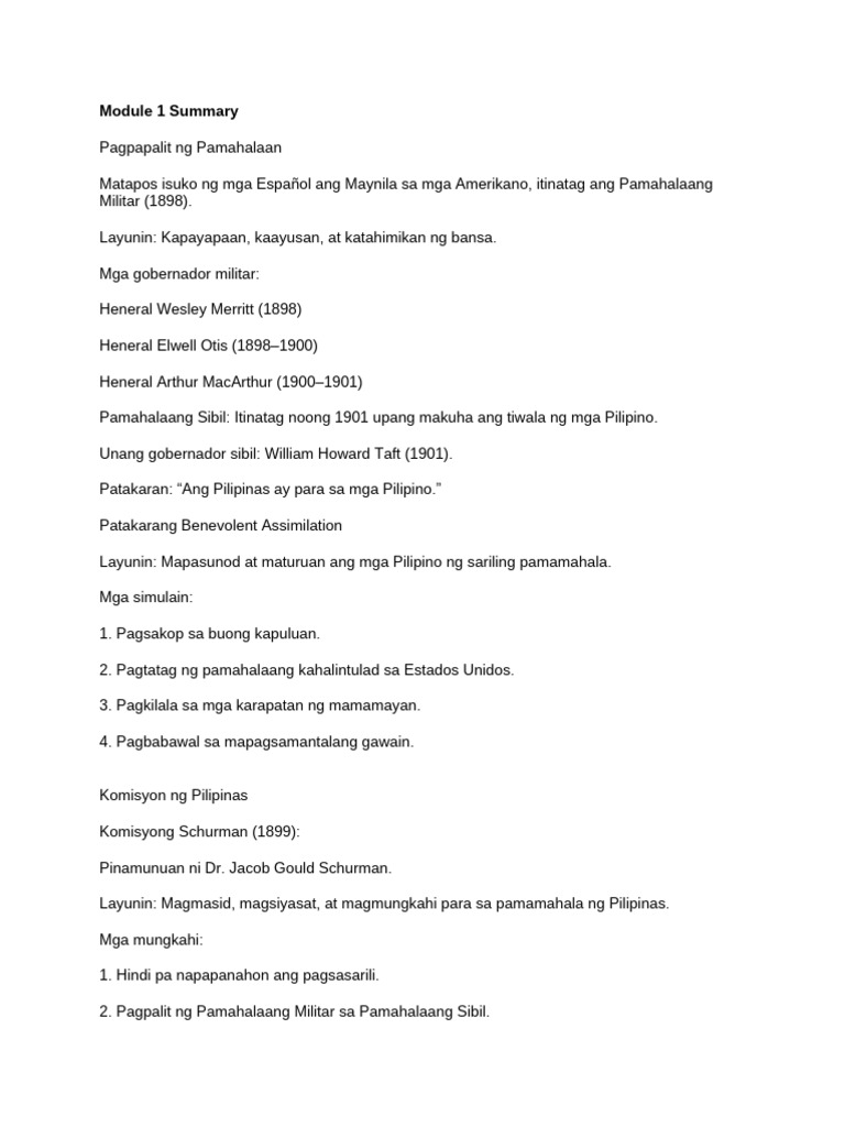 Module 1 Summary | PDF