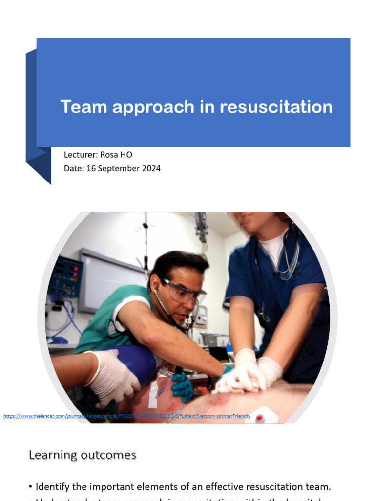20240916a Team Approach in Resuscitation - NURS3153 2 | PDF ...