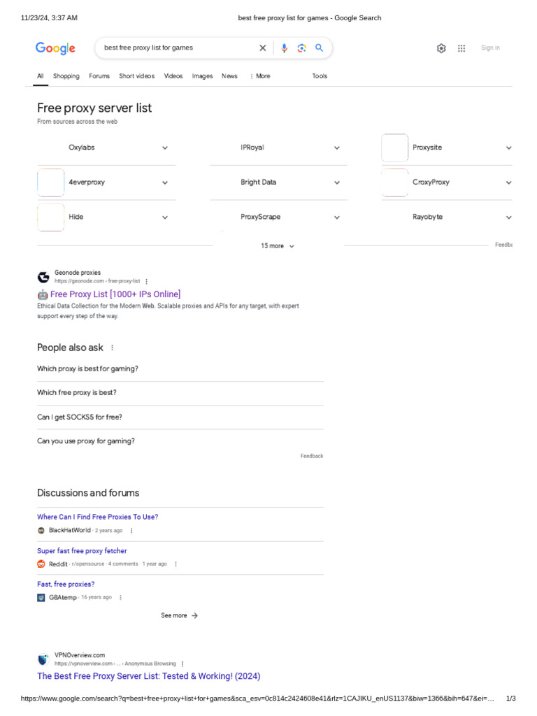 Best Free Proxy List For Games - Google Search | PDF | Proxy Server ...