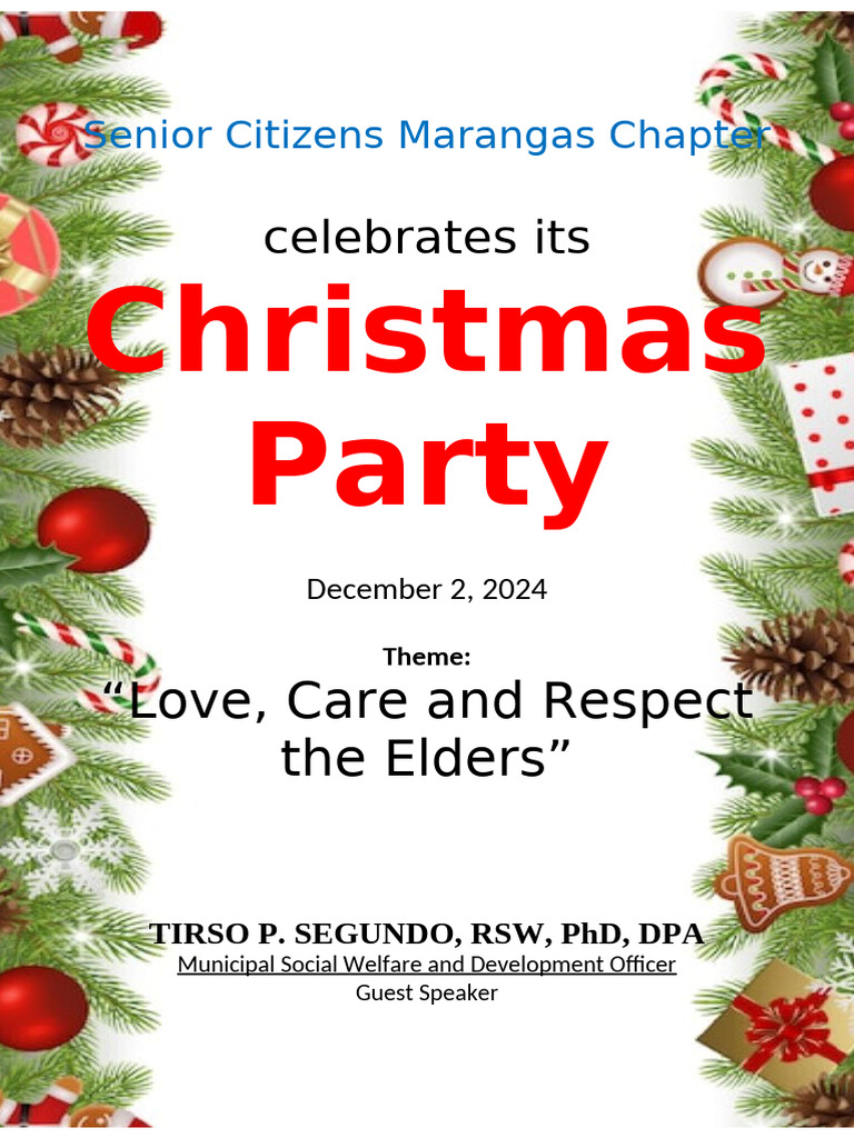 Senior Citizens Marangas Chapter Christmas Party Program | PDF