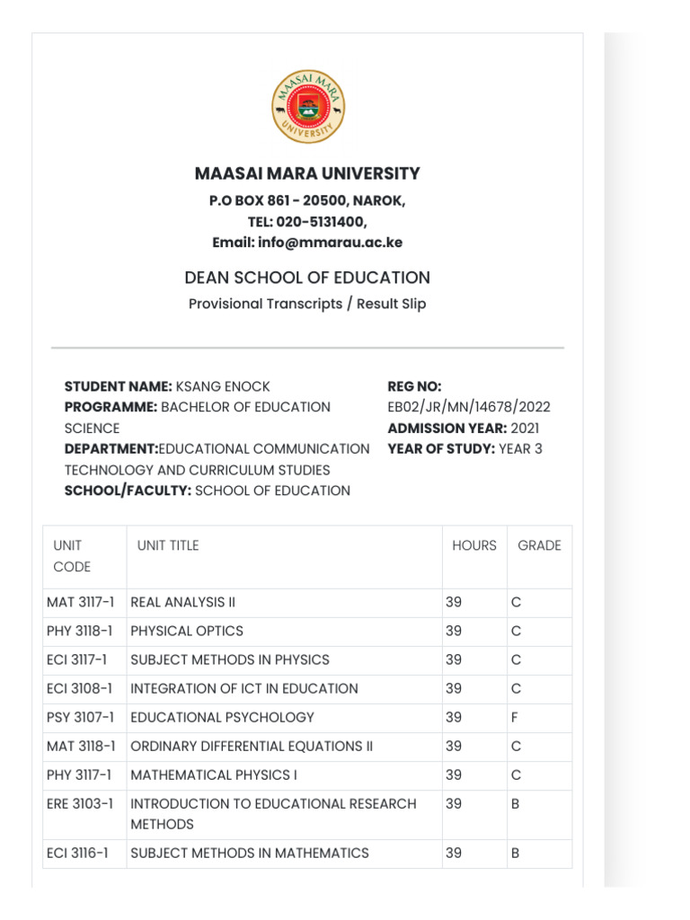 Maasai Mara University | PDF | Scientific Theories | Applied And Interdisciplinary Physics