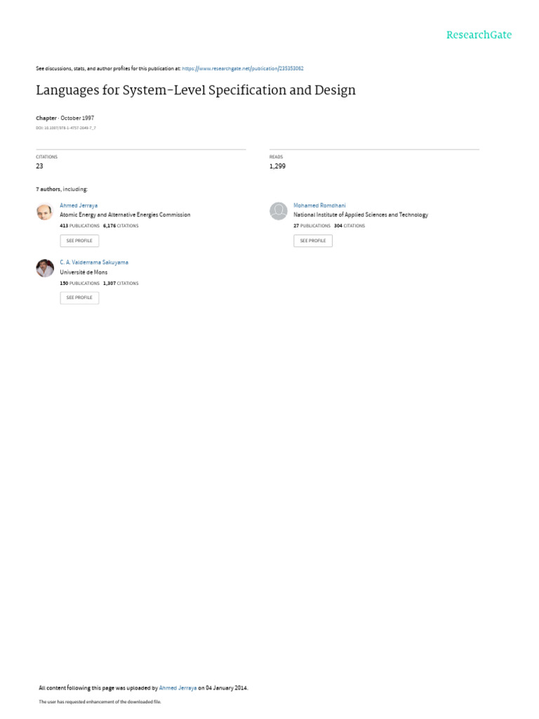 Languages For System-Level Specification and Desig | PDF | Vacuum | Applied And ...