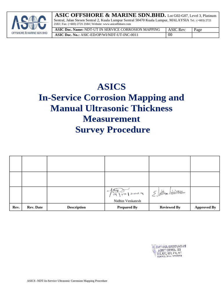 011 NDT in Service Corrosion Mapping Procedure Revision | PDF ...