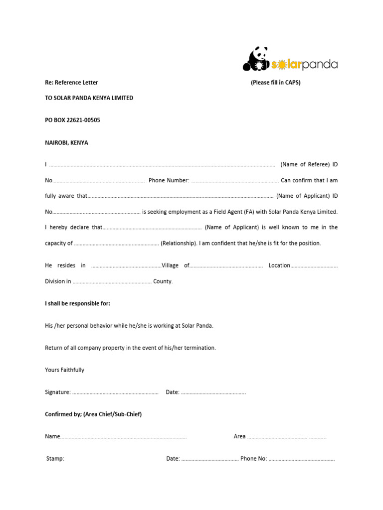 Reference Letter FSM | PDF