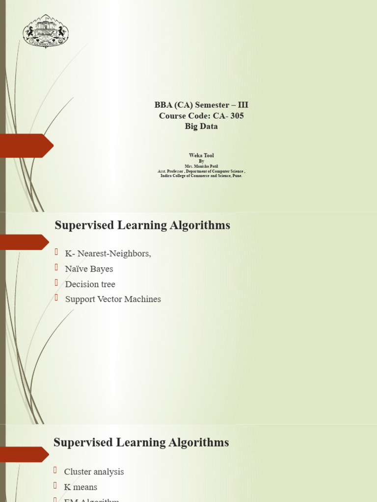 Big Data and Weka Tool Overview | PDF | Information Science | Applied Mathematics