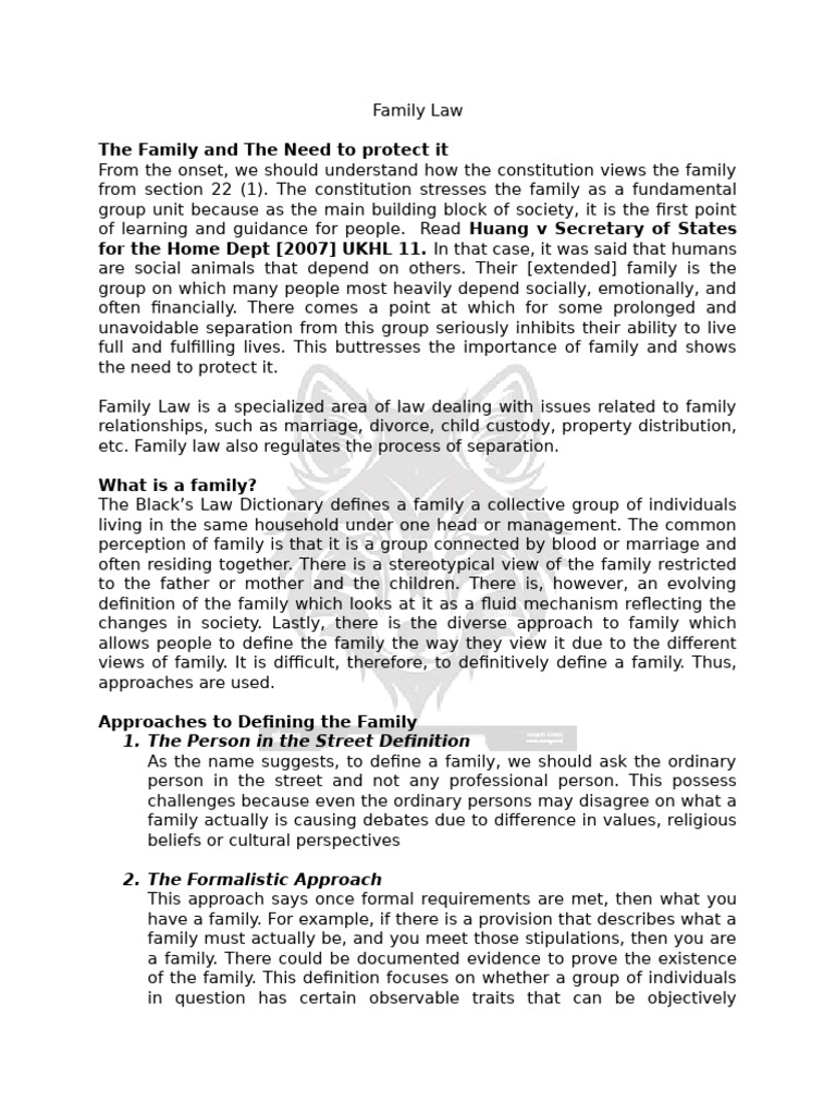 Family Law: Definitions and Approaches | PDF | Annulment | Domicile (Law)