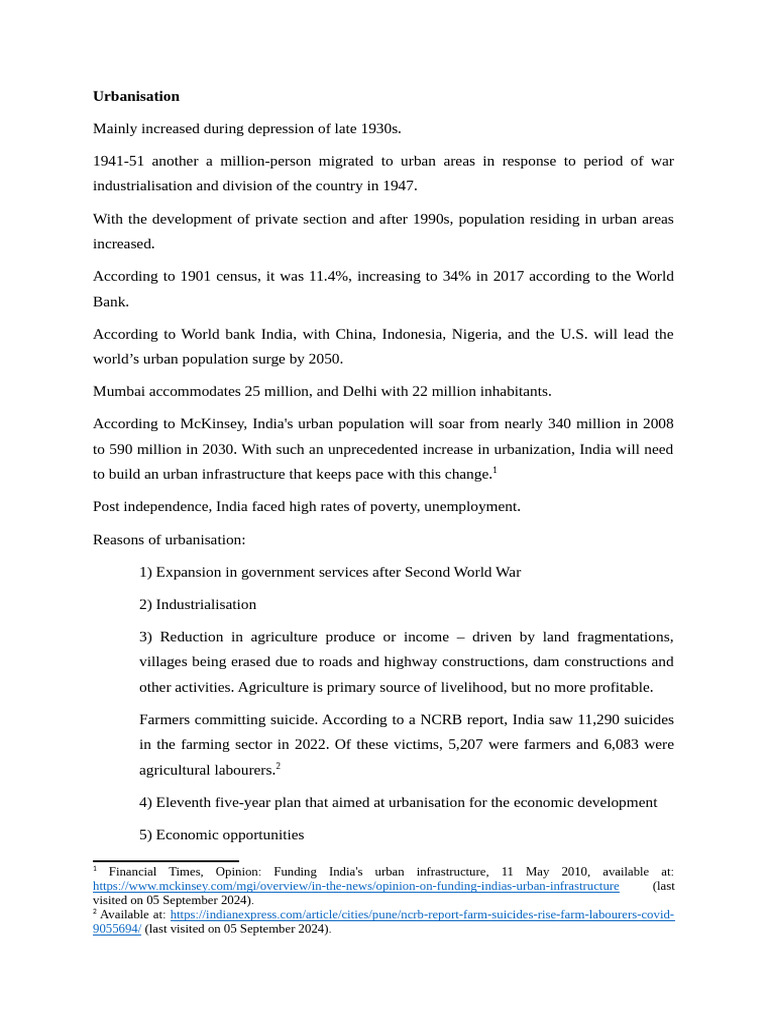 3 Urbanisation Pdf Urbanization Economies