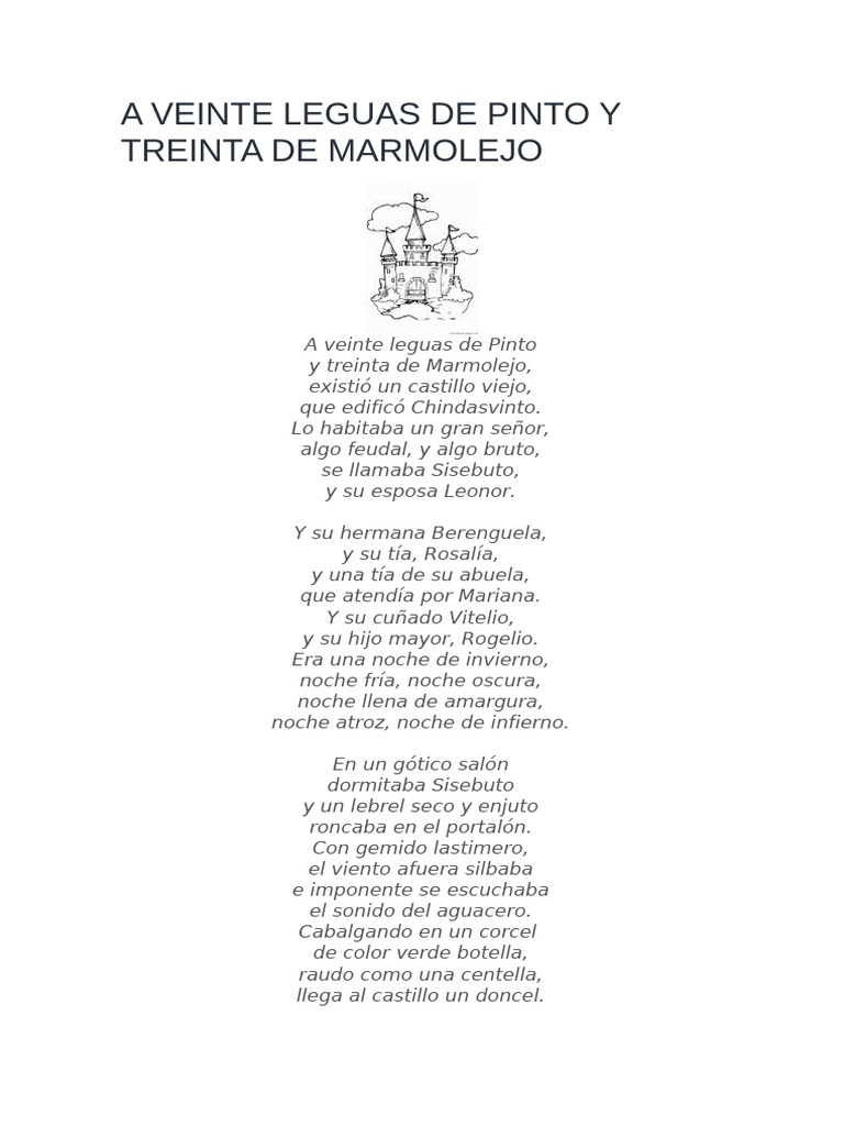 A Veinte Leguas de Pinto y Treinta de | PDF