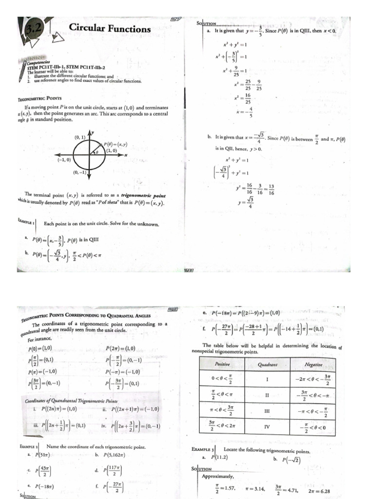 Six Circular Functions | PDF