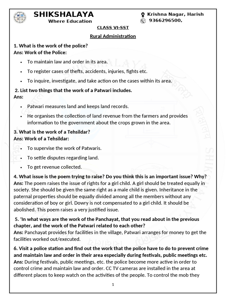 Rural Administration | PDF | Police | Justice