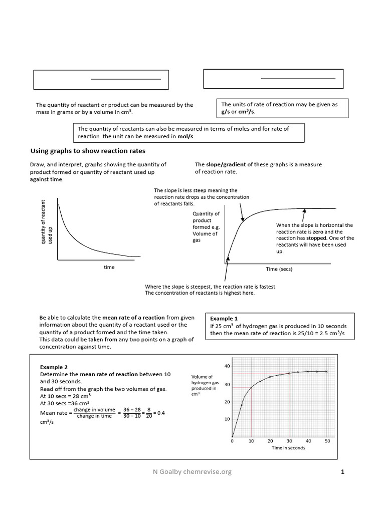 4.6 Rate and Extent of Chemical Change | PDF | Reaction Rate | Chemical ...