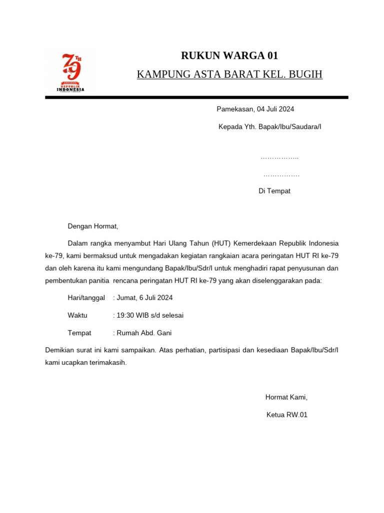 HUT Undangan | PDF
