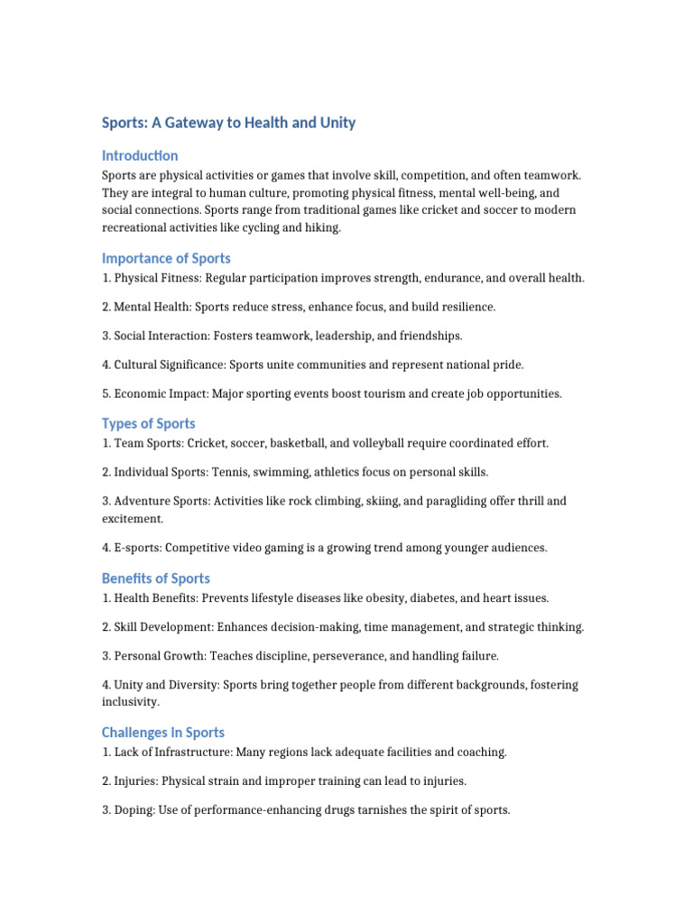 Sports Document | PDF | Lifestyle