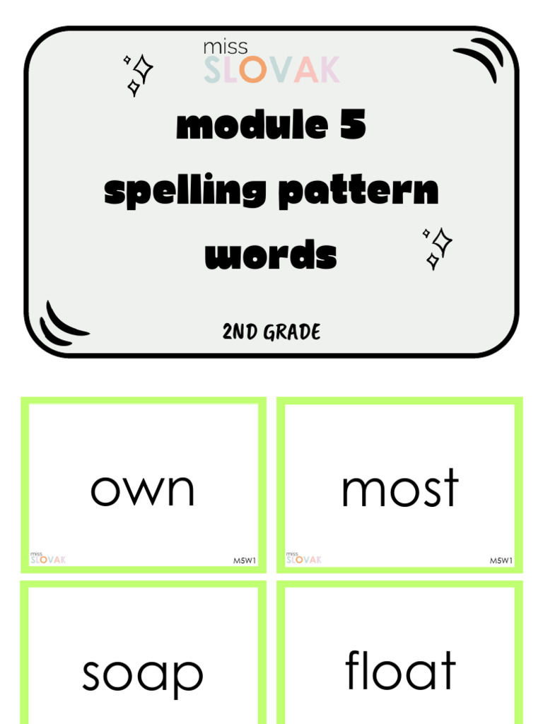 Spelling Pattern Words: 2Nd Grade | PDF