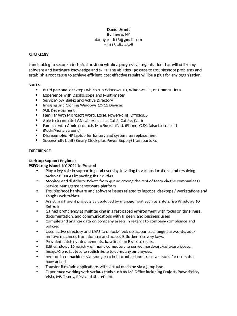 Daniel Arndt | PDF | Computer Network | Desktop Computer