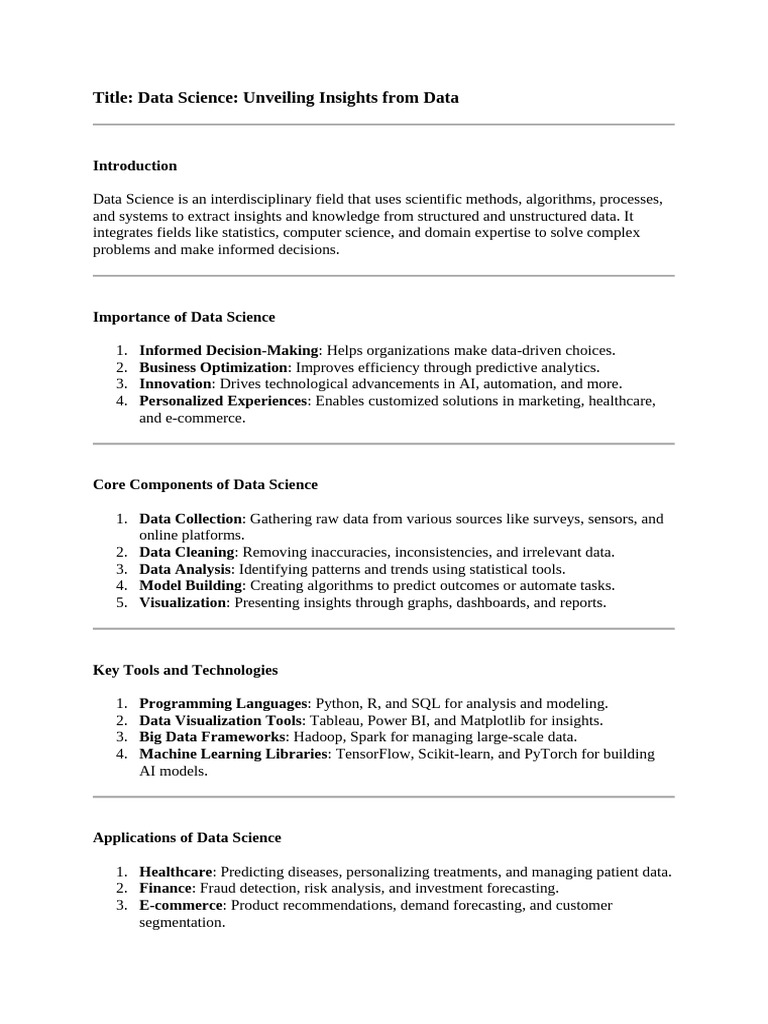 Data Science | PDF | Data Science | Artificial Intelligence Data Science | PDF | Data Science | Artificial Intelligence