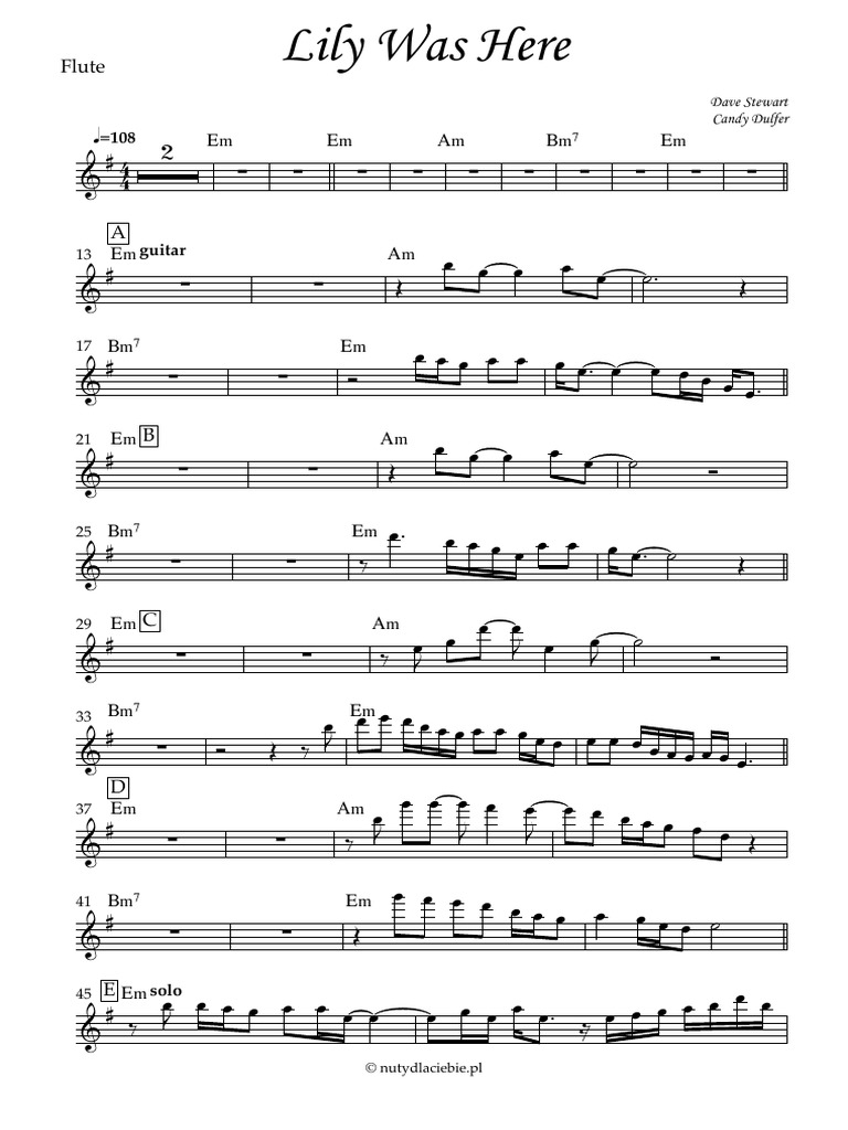 Lilly Was Here - Flute | PDF