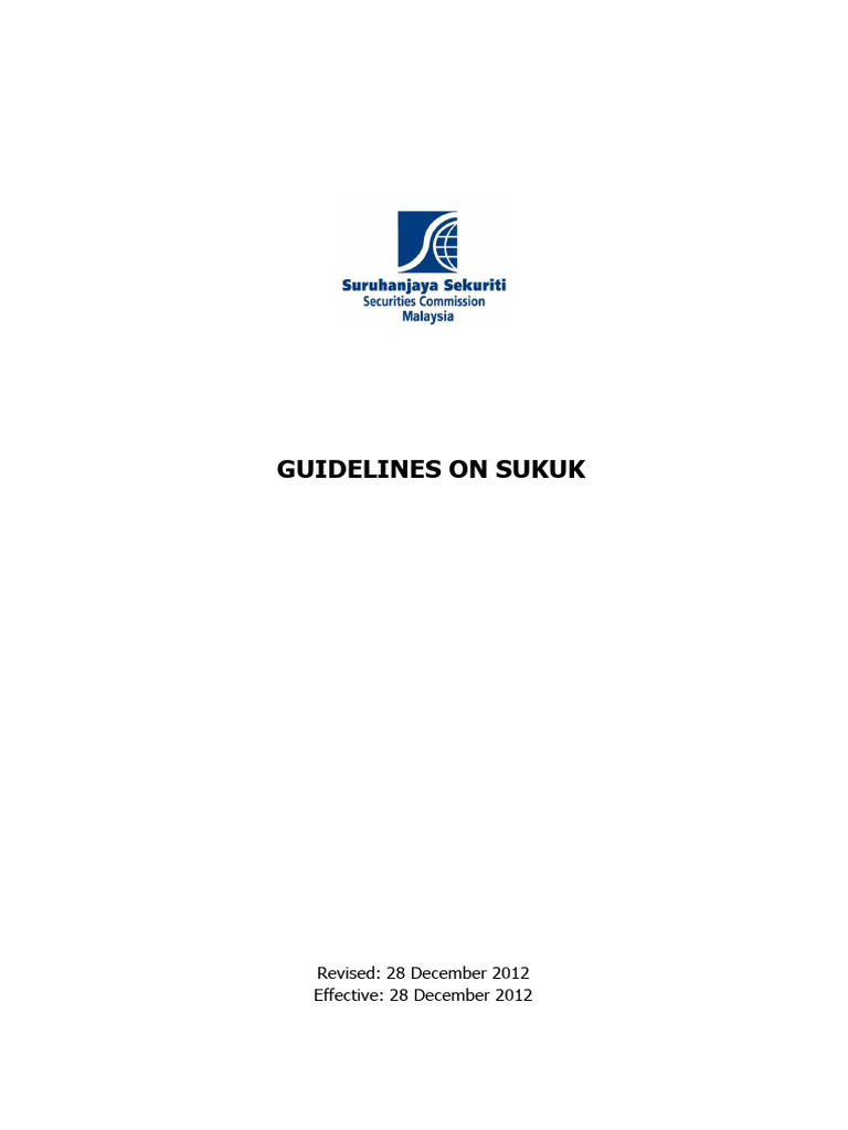 Guidelines for Issuing Sukuk | PDF | Lease | Islamic Banking And Finance