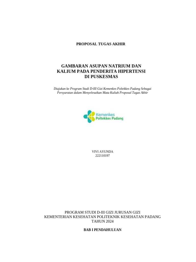 Asupan Natrium dan Kalium pada Hipertensi | PDF | Kesehatan Holistik