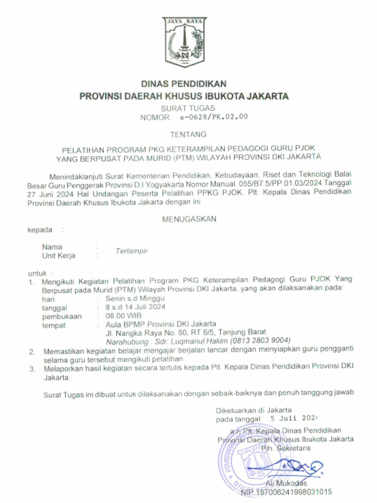 Pelatihan Program PKG Pedagogik PJOK - Peserta | PDF