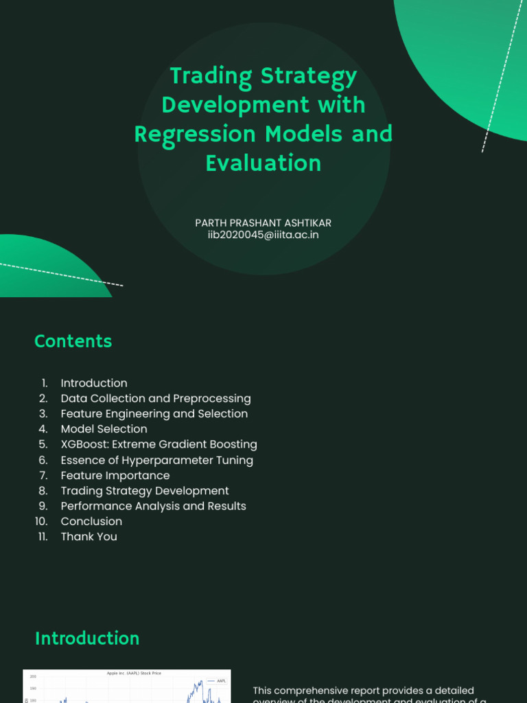 Trading Strategy Development With Regression Models and Evaluation ...