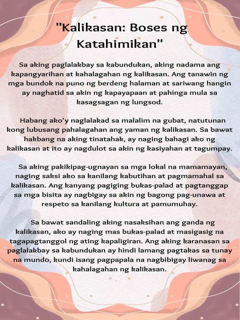 PT4 Lakbay Sanaysay | PDF