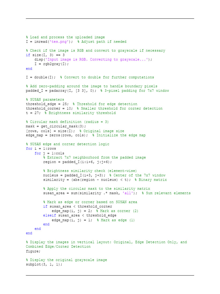 Susan Technique 21ume053 | PDF | Image Processing | Signal Processing