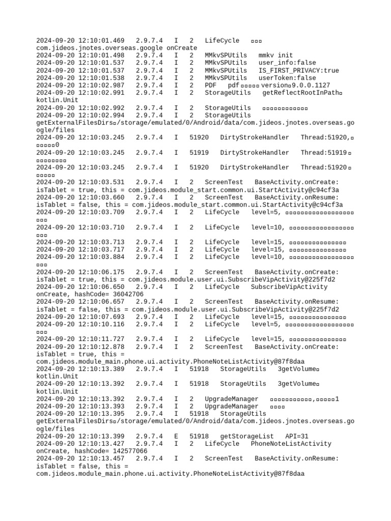 2024 09 20 - Log | PDF