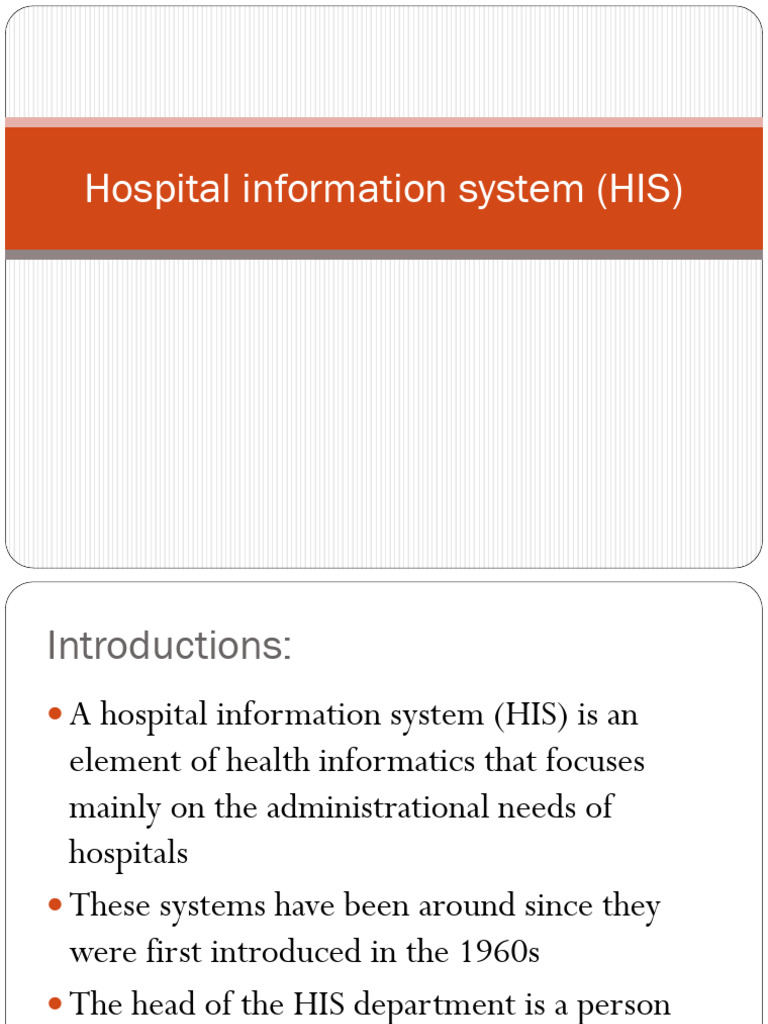 Hospital Information System Overview | PDF | Fentanyl | Patient