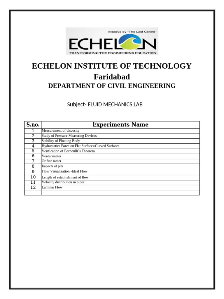 Fluid Mechanics Lab | PDF | Pressure Measurement | Reynolds Number