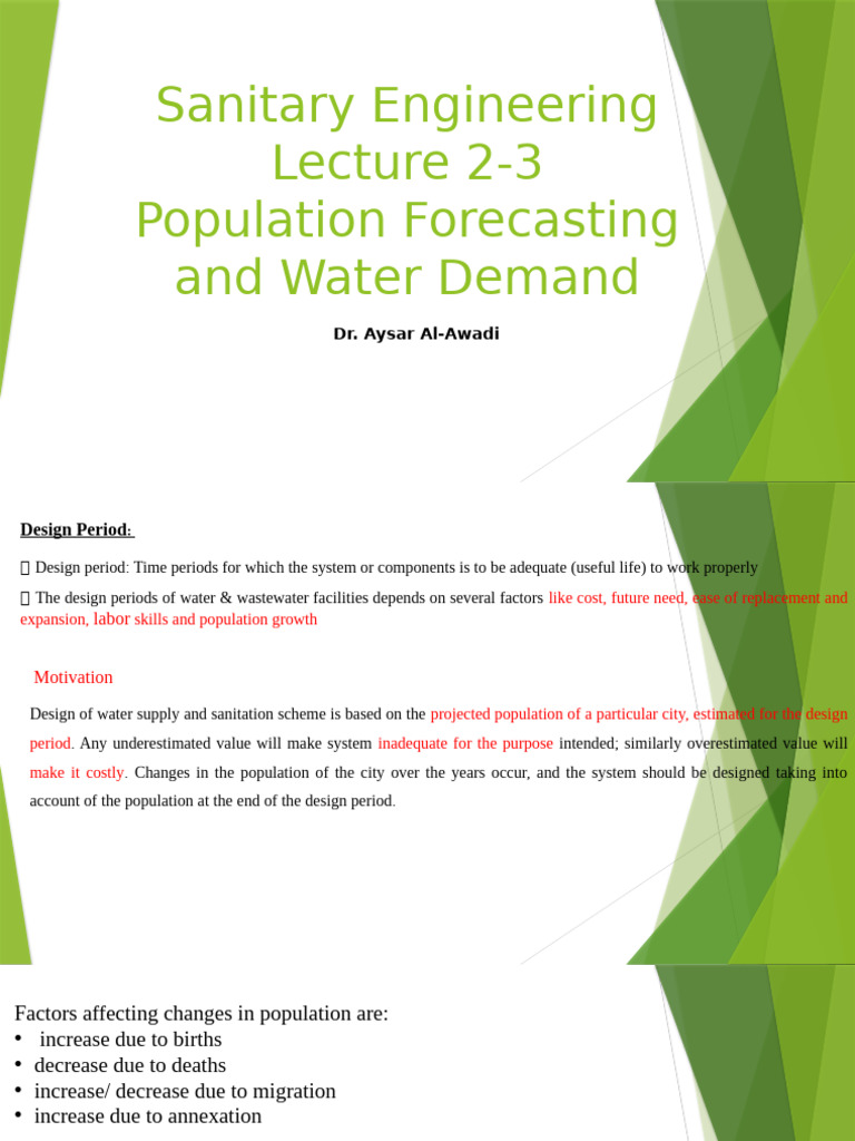 Sanitary Engineering Lec2 - 3 Yhjhjyt Dyjn DXNX | PDF | Water | Sanitation