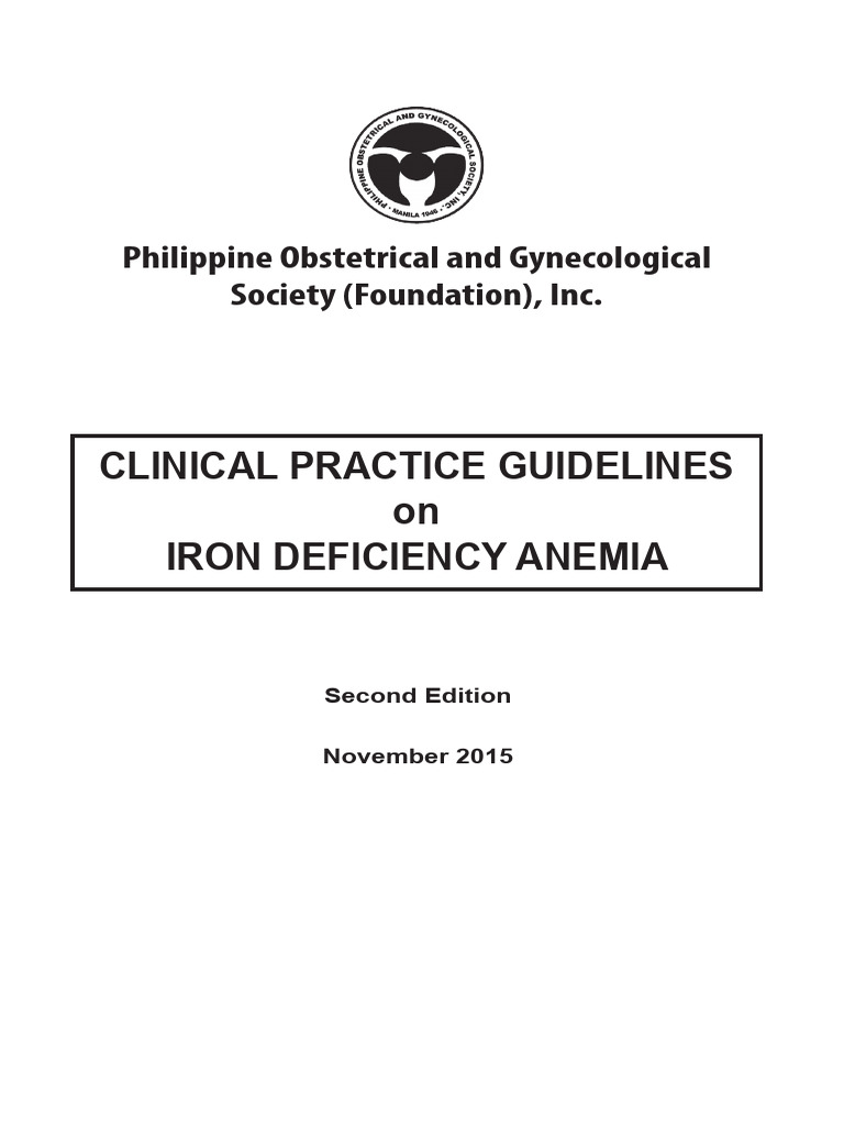 Clinical Practice Guidelines On Iron Deficiency Anemia 2015 2nd | PDF ...
