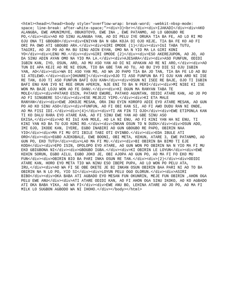 Asiri Ise Nbaye | PDF