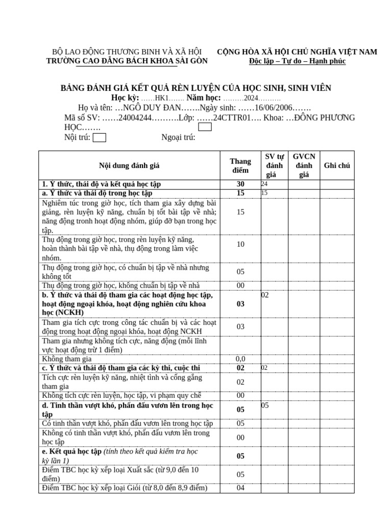 ĐRL HK3 Hovaten MSSV Lop | PDF