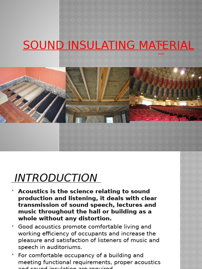 Sound Insulating Materials Overview | PDF | Sound | Wall