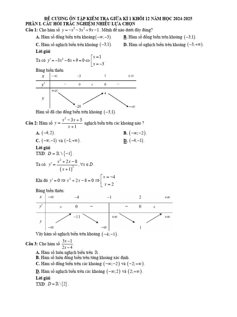 Đề Cương Ôn Tập GK1 K12 GV | PDF