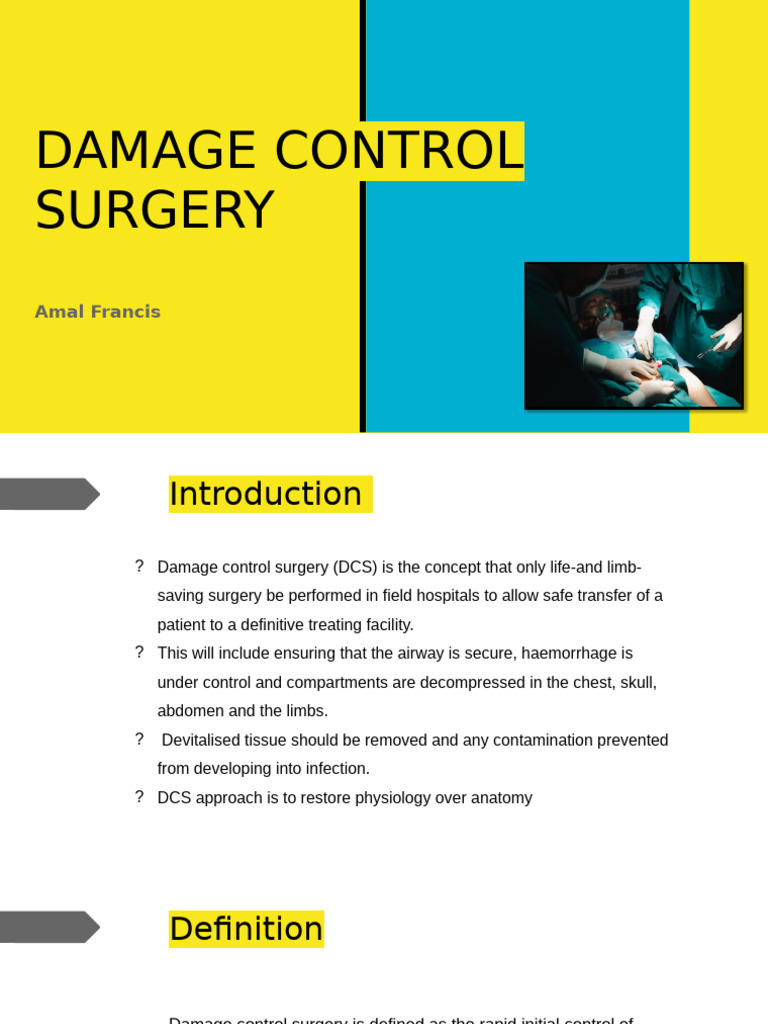 Damage Control Surgery 2 | PDF | Medicine | Human Diseases And Disorders